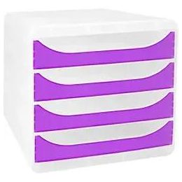 Exacompta Chromaline Schubladenbox Kunststoff Violett 4 Schübe 27,8 x 34,7 x 26,7 cm DIN A4+