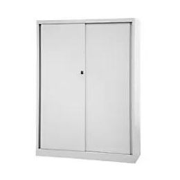 Bisley Schiebet&uuml;renschrank ECO, 3 Fachb&ouml;den, 4 OH, Farbe lichtgrau, H 1637 x B 1200 x T 430 mm