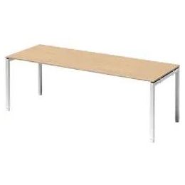 Bisley Cito Höhenverstellbar Schreibtisch Ahorn 4 Metallfüße 2.200 (B) x 800 (T) x 740 (H) mm MFC (Melaminbeschichtete Spanplatte), Stahl