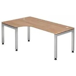 Hammerbacher J Series VJS Eckschreibtisch Ecke Walnuss 4 Metallfüße 2.000 (B) x 1.200 (T) x 760 (H) mm Spanplatte, Stahl