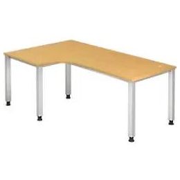 Hammerbacher Q Series VQS Eckschreibtisch Ecke Buche 4 Metallfüße 2.000 (B) x 1.200 (T) x 810 (H) mm Spanplatte, Stahl
