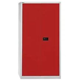Bisley Universal Fl&uuml;gelt&uuml;renschrank Stahl 3 Fachb&ouml;den abschlie&szlig;bar 914 x 400 x 1.806 mm Hellgrau, Rot