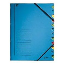 Leitz Ordnungsmappe 39120035 DIN A4 Blau Karton 12 Fächern 24,7 x 32 cm