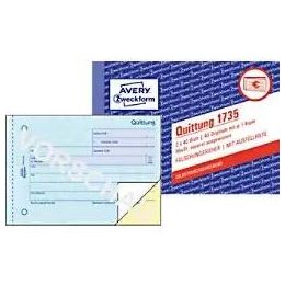 Avery Zweckform Quittungsformulare 1735 DIN A6 quer Perforiert N/A 40 Blatt