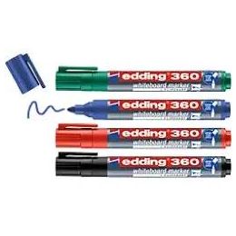 Edding 360 Non-permanent Whiteboard-Marker Farbig sortiert Mittel Rundspitze 1,5 - 3 mm 4 Stück