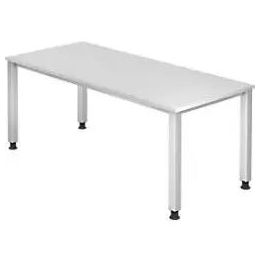 Hammerbacher Q Series VQS Höhenverstellbar Schreibtisch Rechteckig Weiß 4 Metallfüße 1.800 (B) x 800 (T) x 810 (H) mm Spanplatte, Stahl