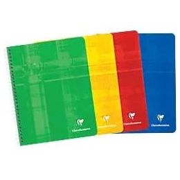 Clairefontaine Notizbuch DIN A5+ Liniert Spiralbindung Pappe Blau Nicht perforiert 120 Seiten