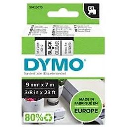 Dymo D1 Beschriftungsband Authentisch 40910 2027786 Selbsthaftend Schwarz auf Transparent 9 mm x 7 m