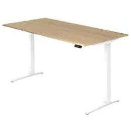 Hammerbacher XBHM VXBHM Elektrisch Höhenverstellbar Sitz-Stehschreibtisch Rechteckig Eiche C-Fuß 2.000 (B) x 1.000 (T) x 1.290 (H) mm Spanplatte, Stahl, Aluminium