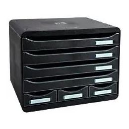 Exacompta ECOBlack Schubladenbox Kunststoff Schwarz 7 Schübe 35,5 x 27 x 27,1 cm DIN A4+