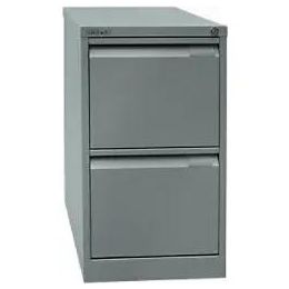 Bisley Stahl Aktenschrank 2 Sch&uuml;be Abschlie&szlig;bar 413 x 622 x 711 mm Silber