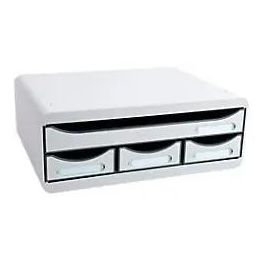Exacompta Classic Schubladenbox Kunststoff Grau 4 Schübe 35,5 x 27 x 13,5 cm DIN A4+