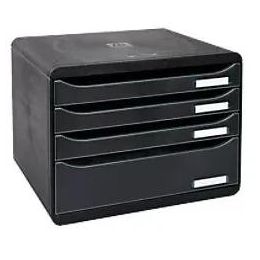 Exacompta Classic Schubladenbox Kunststoff Schwarz 4 Schübe 35,5 x 27 x 27,1 cm DIN A4+