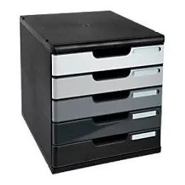 Exacompta Classic Schubladenbox Kunststoff Grau, Schwarz 5 Schübe 28,8 x 35 x 32 cm DIN A4+