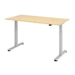 Hammerbacher VXMST Elektrisch Höhenverstellbar Sitz-Stehschreibtisch Ahorn T-Fuß 1.600 (B) x 800 (T) x 1.200 (H) mm Spanplatte, Stahl