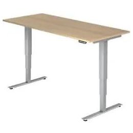 Hammerbacher VXDSM Elektrisch Höhenverstellbar Sitz-Stehschreibtisch Eiche T-Fuß 1.800 (B) x 800 (T) x 1.270 (H) mm Spanplatte, Stahl