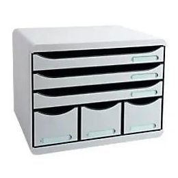 Exacompta Classic Schubladenbox Kunststoff Grau 6 Schübe 35,5 x 27 x 27,1 cm DIN A4+