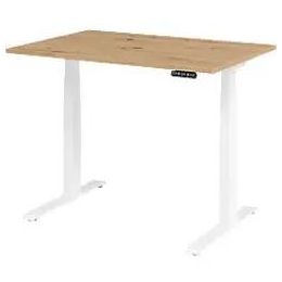 Hammerbacher VXDKB Elektrisch Höhenverstellbar Sitz-Stehschreibtisch Eiche C-Fuß 1.200 (B) x 800 (T) x 1.290 (H) mm Spanplatte, Stahl