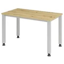 Hammerbacher VQS Höhenverstellbar Schreibtisch Eiche 4 Metallfüße 1.200 (B) x 672 (T) x 810 (H) mm Spanplatte, Stahl