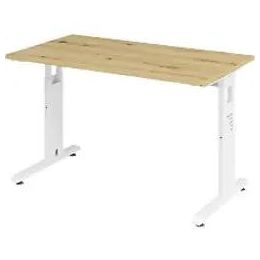 Hammerbacher VOS Höhenverstellbar Schreibtisch Eiche C-Fuß 1.200 (B) x 672 (T) x 850 (H) mm Spanplatte, Stahl