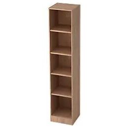Hammerbacher Holz Bücherregal 4 Fachböden 406 x 400 x 2.004 mm Braun Walnuss