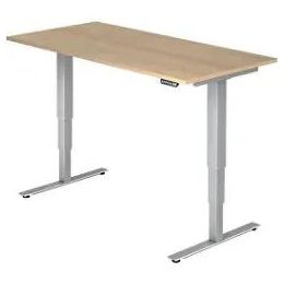Hammerbacher VXDSM Elektrisch Höhenverstellbar Sitz-Stehschreibtisch Eiche T-Fuß 1.600 (B) x 800 (T) x 1.270 (H) mm Spanplatte, Stahl