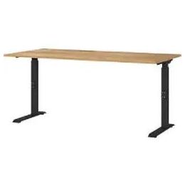 Germania GW-Mailand Höhenverstellbar Schreibtisch Eiche C-Fuß 1.600 (B) x 800 (T) x 910 (H) mm Metall, Spanplatte
