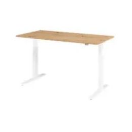 Hammerbacher VXMKA Elektrisch Höhenverstellbar Sitz-Stehschreibtisch Eiche C-Fuß 1.600 (B) x 800 (T) x 1.200 (H) mm Spanplatte, Stahl