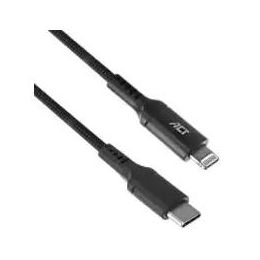 ACT Ladekabel USB-C-Stecker Apple Lightning Schwarz 1 m