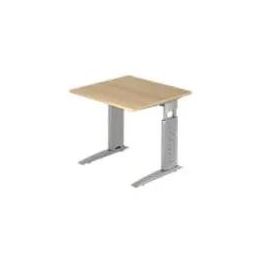 Hammerbacher VUS Höhenverstellbar Schreibtisch Eiche C-Fuß 800 (B) x 800 (T) x 860 (H) mm Spanplatte, Stahl