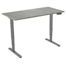 euroseats Sitz-Stehschreibtisch Rechteckig Wei&szlig; Beton T-Fu&szlig; 1.600 (B) x 800 (T) x 1.275 (H) mm Metall