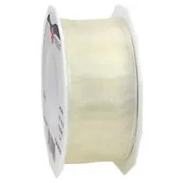 PR&Auml;SENT PRAESENT Organza 6074025-104 Cr&eacute;me 40 mm x 25 m 2 St&uuml;ck