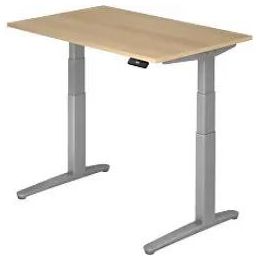 Hammerbacher XBHM VXBHM Elektrisch Höhenverstellbar Sitz-Stehschreibtisch Rechteckig Eiche C-Fuß 1.200 (B) x 800 (T) x 1.290 (H) mm Spanplatte, Stahl, Aluminium