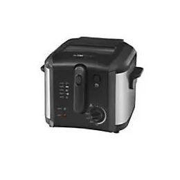 Clatronic Fritteuse FR 3649 1600 W Rostfreier Stahl, Schwarz 2.5 L