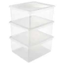 keeeper bea Kunststoff Aufbewahrungsbox 3 x 18 L Transparent 33,5 x 39 x 18 cm 3 Stück