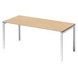 Bisley Cito Höhenverstellbar Schreibtisch Ahorn 4 Metallfüße 1.800 (B) x 800 (T) x 740 (H) mm MFC (Melaminbeschichtete Spanplatte), Stahl