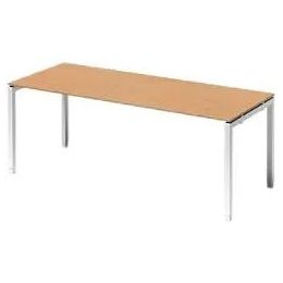 Bisley Cito Höhenverstellbar Schreibtisch Buche 4 Metallfüße 2.000 (B) x 800 (T) x 740 (H) mm MFC (Melaminbeschichtete Spanplatte), Stahl