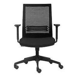 euroseats Evora Bürostuhl Wippmechanik Stoff Höhenverstellbare Armlehne Höhenverstellbarer Sitz Schwarz 80 kg 660 x 690 x 1.060 mm