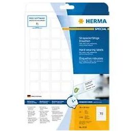 Herma Wetterfeste Etiketten 8339 DIN A4 Weiß Quadratisch 24 x 24 mm 25 Blatt à 70 Etiketten