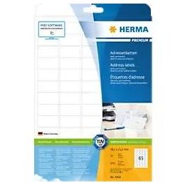 Herma Adressetiketten 4504 Weiß Rechteckig 38,1 x 21,2 mm 25 Blatt à 65 Etiketten