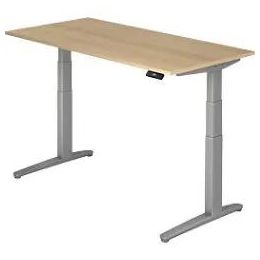 Hammerbacher XBHM VXBHM Elektrisch Höhenverstellbar Sitz-Stehschreibtisch Rechteckig Eiche C-Fuß 1.600 (B) x 800 (T) x 1.290 (H) mm Spanplatte, Stahl, Aluminium