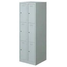 Bisley Primary Stahl Garderobenschrank 3 Türen 2 abteile Schlüssel 600 x 500 x 1.800 mm Hellgrau