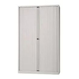 Bisley Rollcontainer-Schrank Kunststoff, Stahl 4 Fachböden abschließbar 1.200 x 430 x 1.980 mm Hellgrau