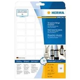 Herma Wetterfeste Etiketten 8338 DIN A4 Weiß Rechteckig 37 x 25 mm 25 Blatt à 50 Etiketten