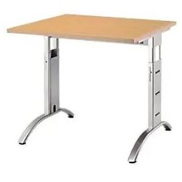 Hammerbacher Future VFS Höhenverstellbar Schreibtisch Rechteckig Buche C-Fuß 800 (B) x 800 (T) x 850 (H) mm Spanplatte, Stahl