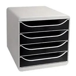 Exacompta Schubladenbox PS (Polystyrol) Grau, Schwarz 4 Schübe 27,8 x 34,7 x 26,7 cm DIN A4+