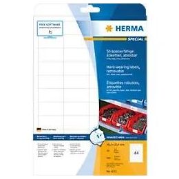 Herma Wetterfeste Etiketten 4572 DIN A4 Weiß Rechteckig 48,3 x 25,4 mm 20 Blatt à 44 Etiketten