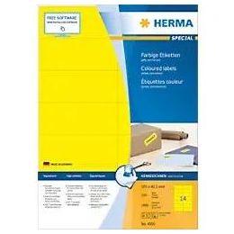 Herma Farbige Multifunktionsetiketten 4555 Gelb Rechteckig 105 x 42 mm 100 Blatt à 14 Etiketten