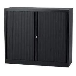 Bisley Rollcontainer-Schrank Kunststoff, Stahl 2 Fachböden abschließbar 1.200 x 430 x 1.030 mm Schwarz