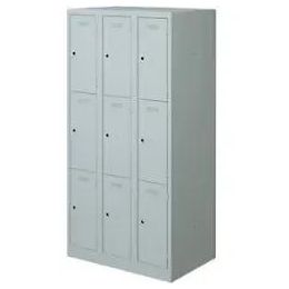 Bisley Primary Stahl Garderobenschrank 3 Türen 3 abteile Schlüssel 900 x 500 x 1.800 mm Hellgrau